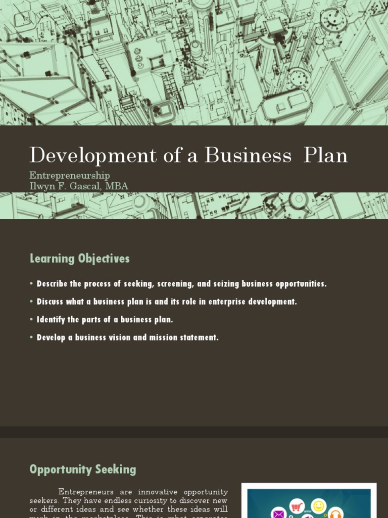 2 Development of A Business Plan | PDF | Entrepreneurship | Economics