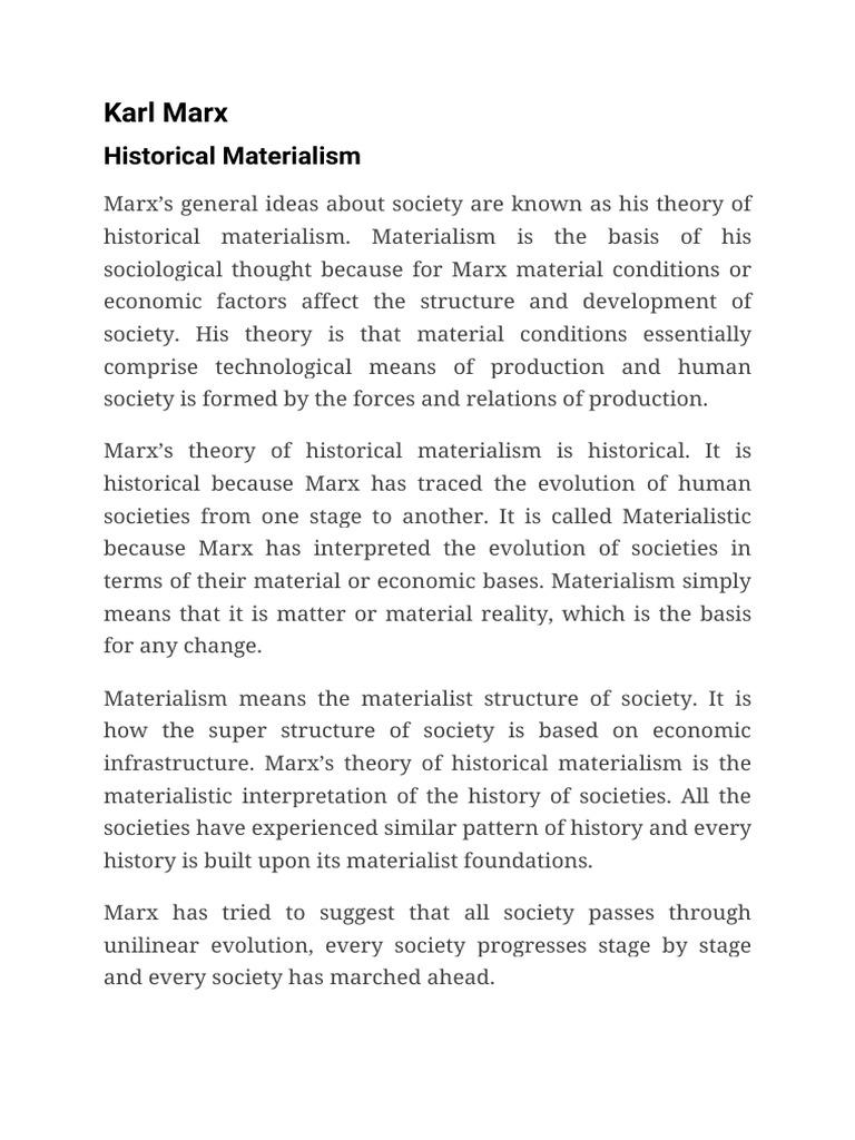 Karl Marx Notes | Download Free PDF | Karl Marx | Capitalism