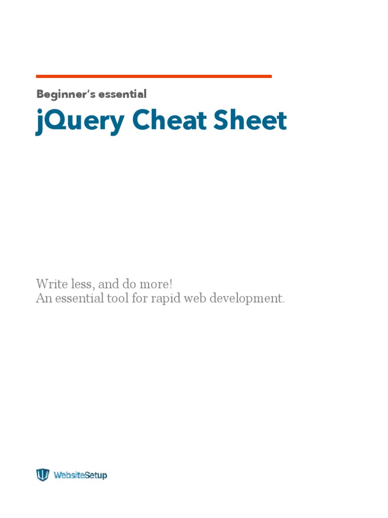 Essential jQuery Cheat Sheet | PDF | J Query | Software