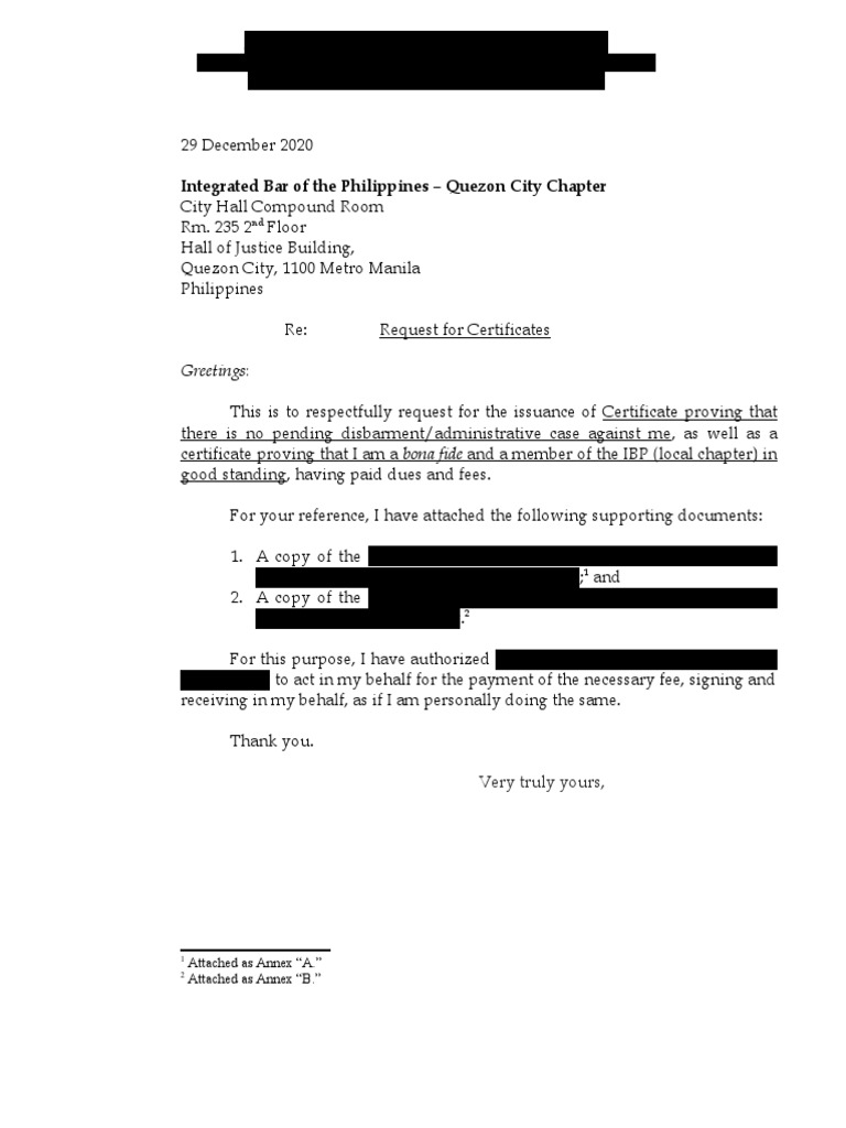 IBP Local Chapter Sample Request | PDF