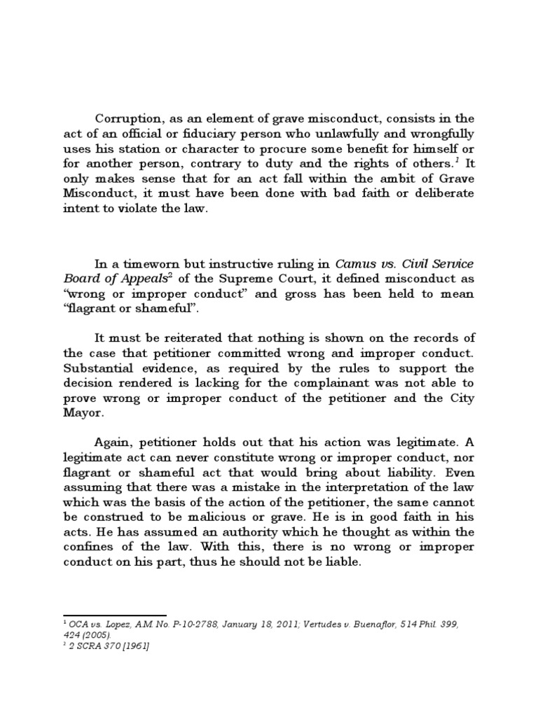 Definition and Elements of Grave Misconduct | PDF