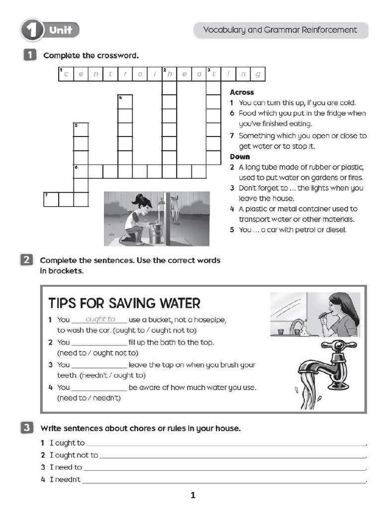 02 - Unit 1 Grammar and Vocabulary Reinforcement Worksheet | PDF