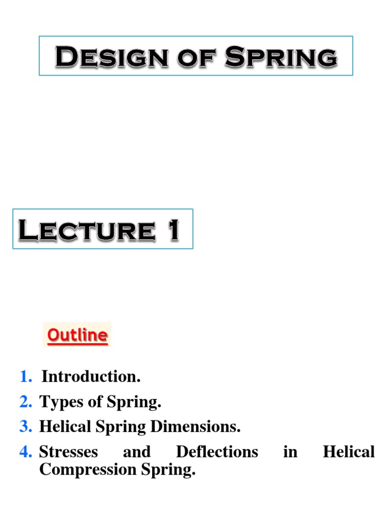 Spring Design | PDF | Stress (Mechanics) | Shear Stress