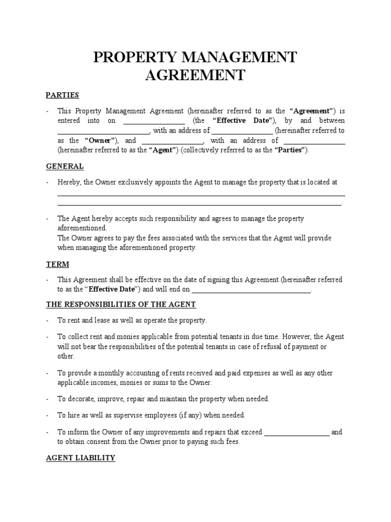 Property Management Agreement Template Signaturely | PDF | Renting ...