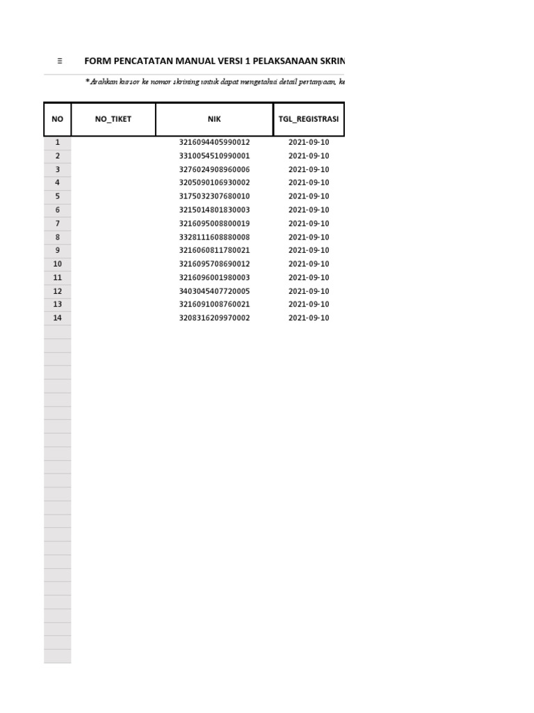 Formulir Skrining Meja 2 Vaksinasi | PDF