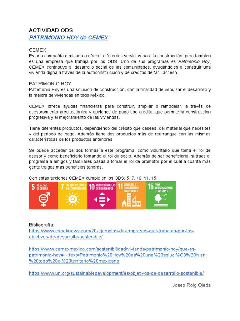 Actividad Ods | PDF