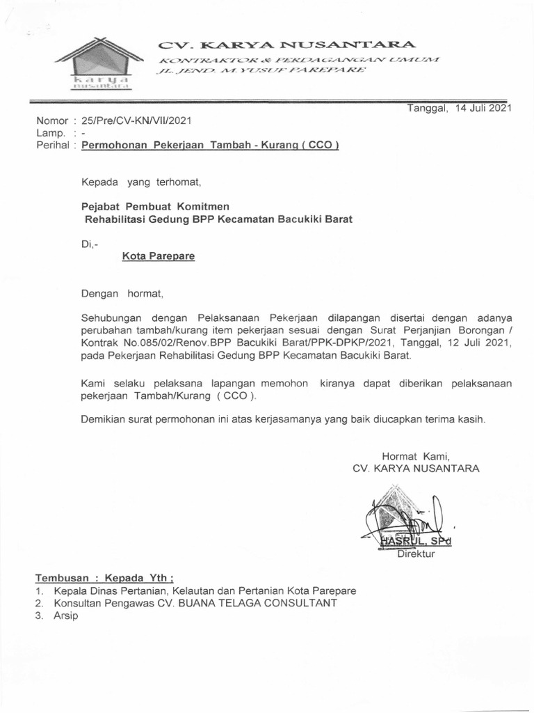Contoh Surat Cco | PDF