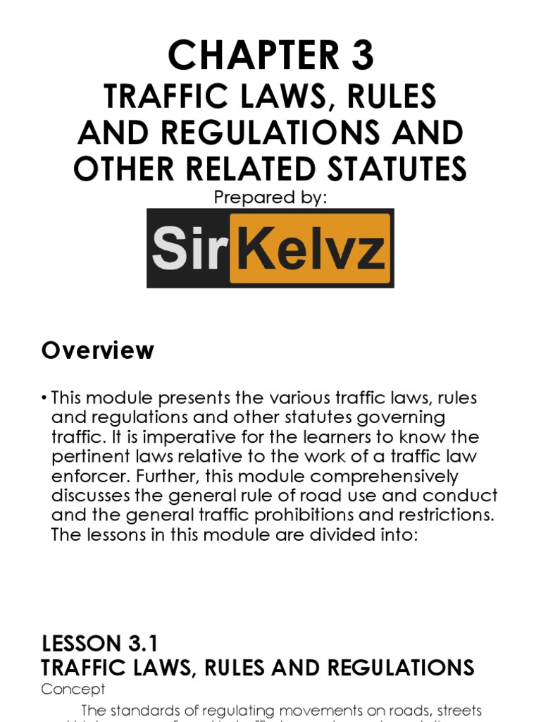 Traffic Laws for Enforcers | PDF | Truck | Traffic