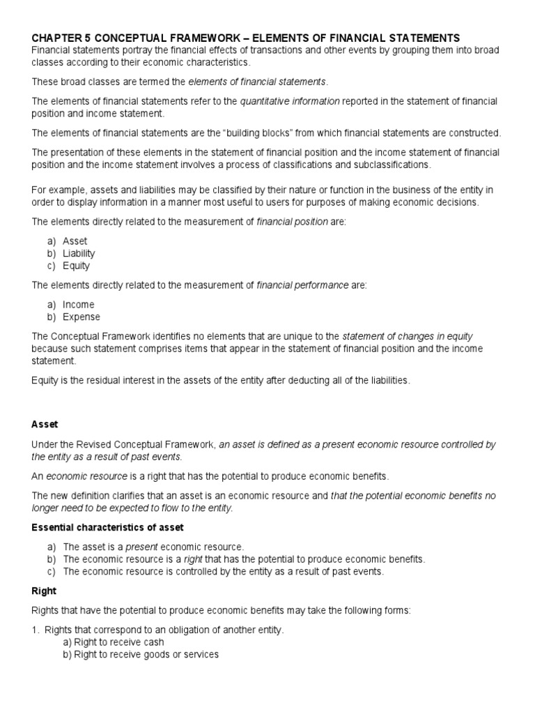 Chapter 5 Conceptual Framework - Elements of Financial Statements | PDF | Income Statement | Expense
