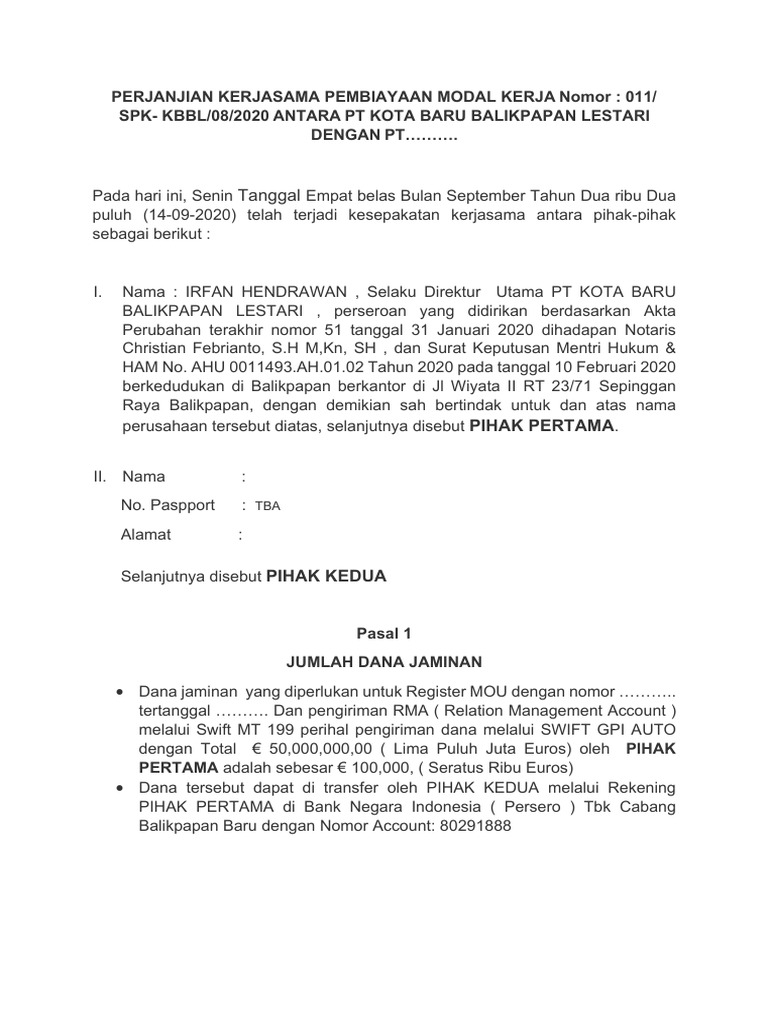 Draft Mou Sponsor | PDF