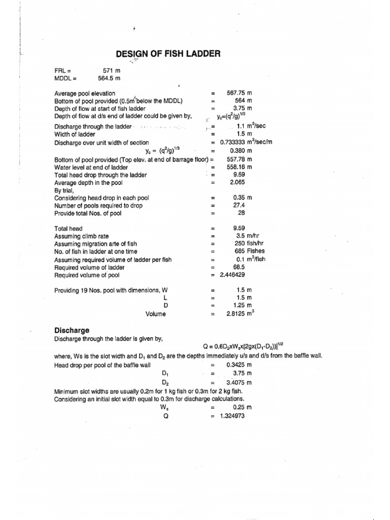 Fish Ladder Design | PDF
