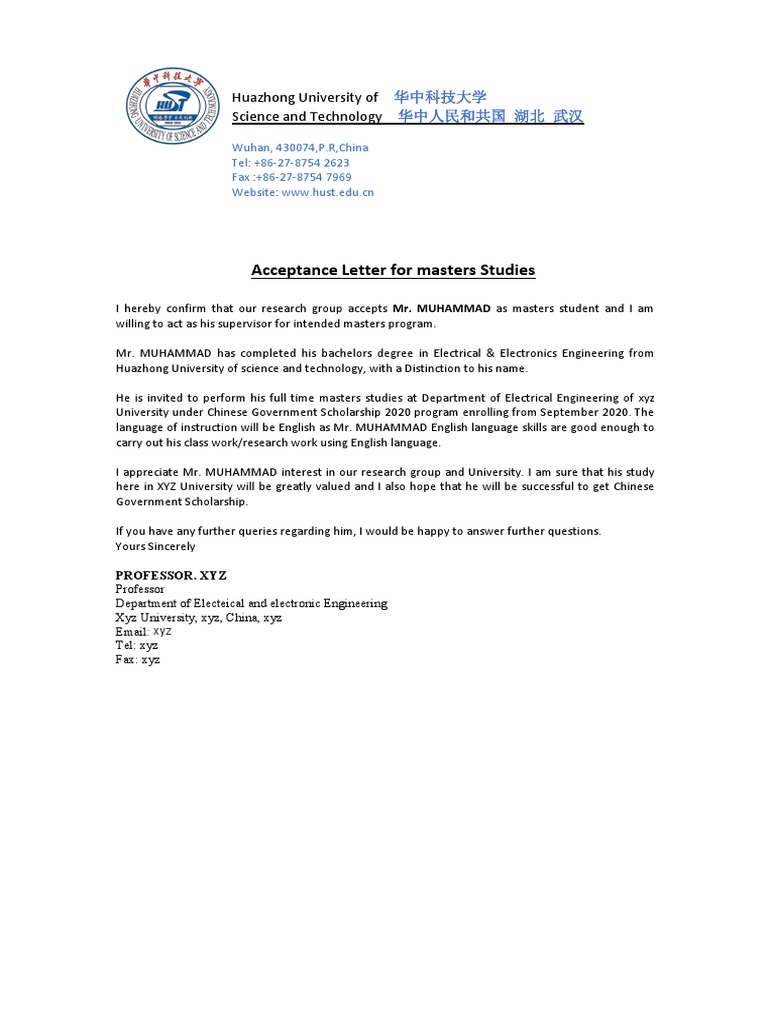 Acceptance Letter DOCX Document | PDF