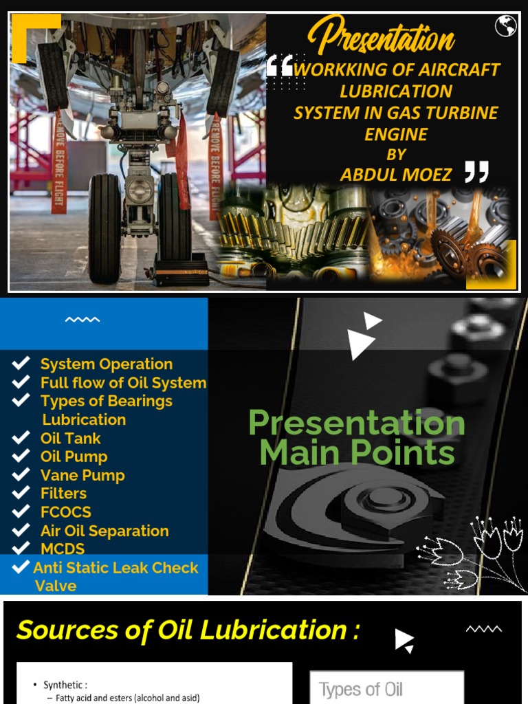 Workking of Aircraft Lubrication System in Gas Turbine Engine Abdul ...