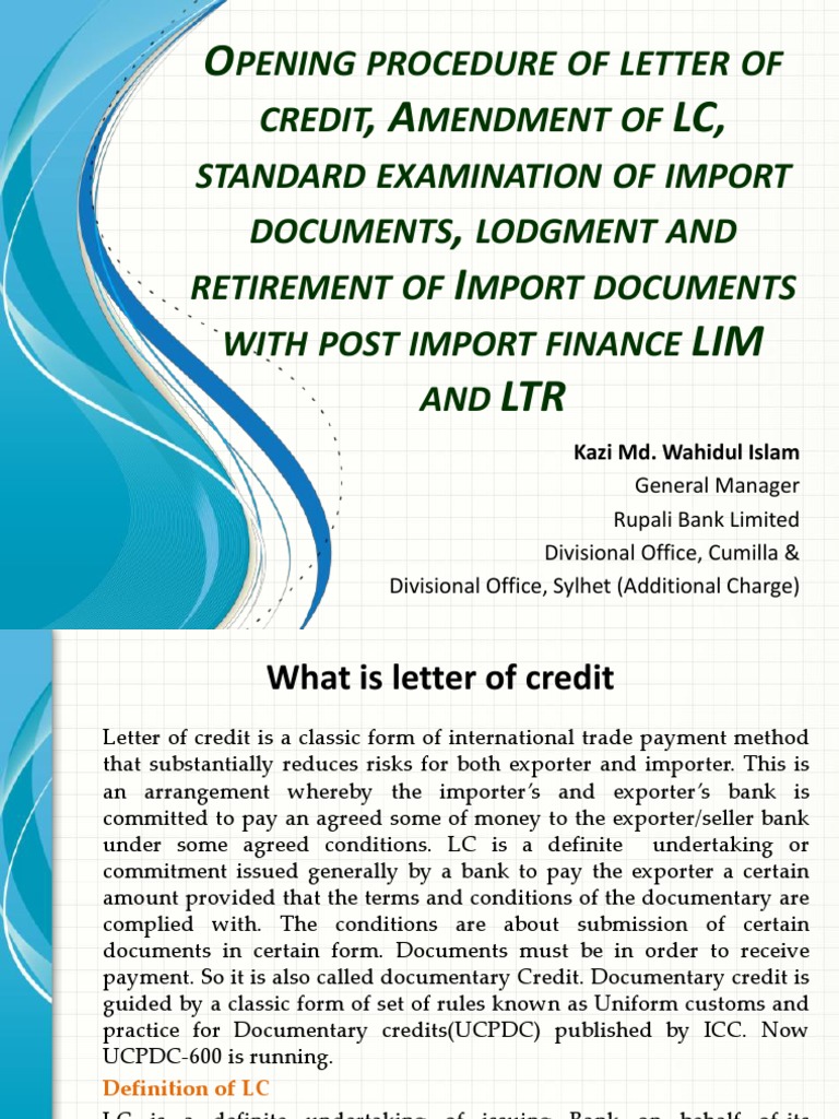 03-04. Opening Procedure of Letter of Credit, Amendment of LC | PDF | Letter Of Credit | Finance ...