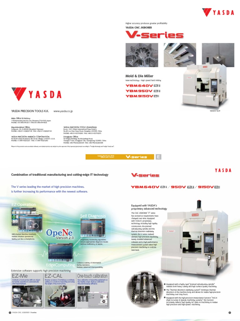 Yasda YBM V Series | PDF | Machining | Electric Motor