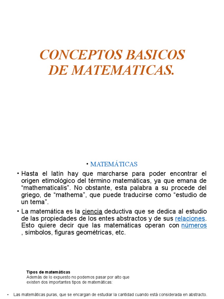 Conceptos Basicos de Matematicas | PDF
