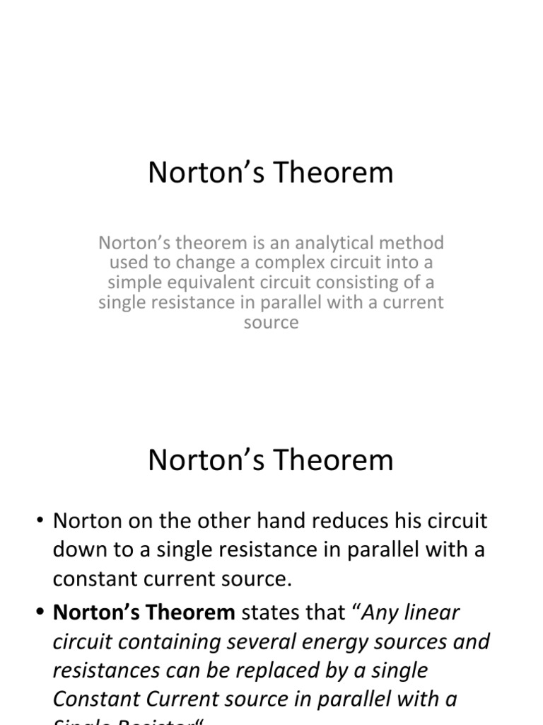 Norton Theorem | PDF