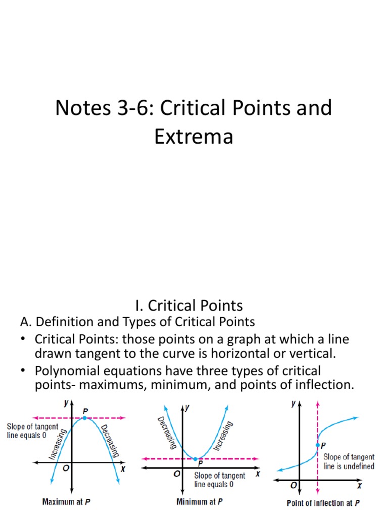 Notes 3-6 Critical Points and Extrema | PDF | Maxima And Minima ...
