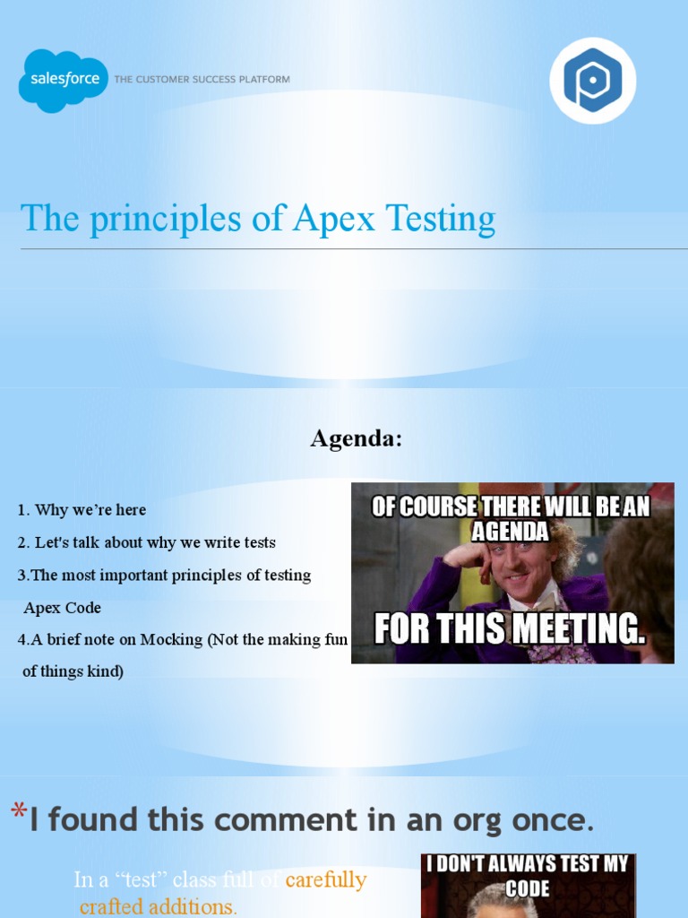 The principles of Apex Testing | PDF | Boolean Data Type | Unit Testing