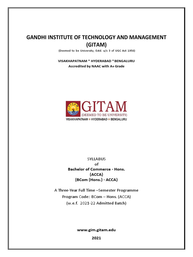Gandhi Institute of Technology and Management (Gitam) | PDF | Economics ...
