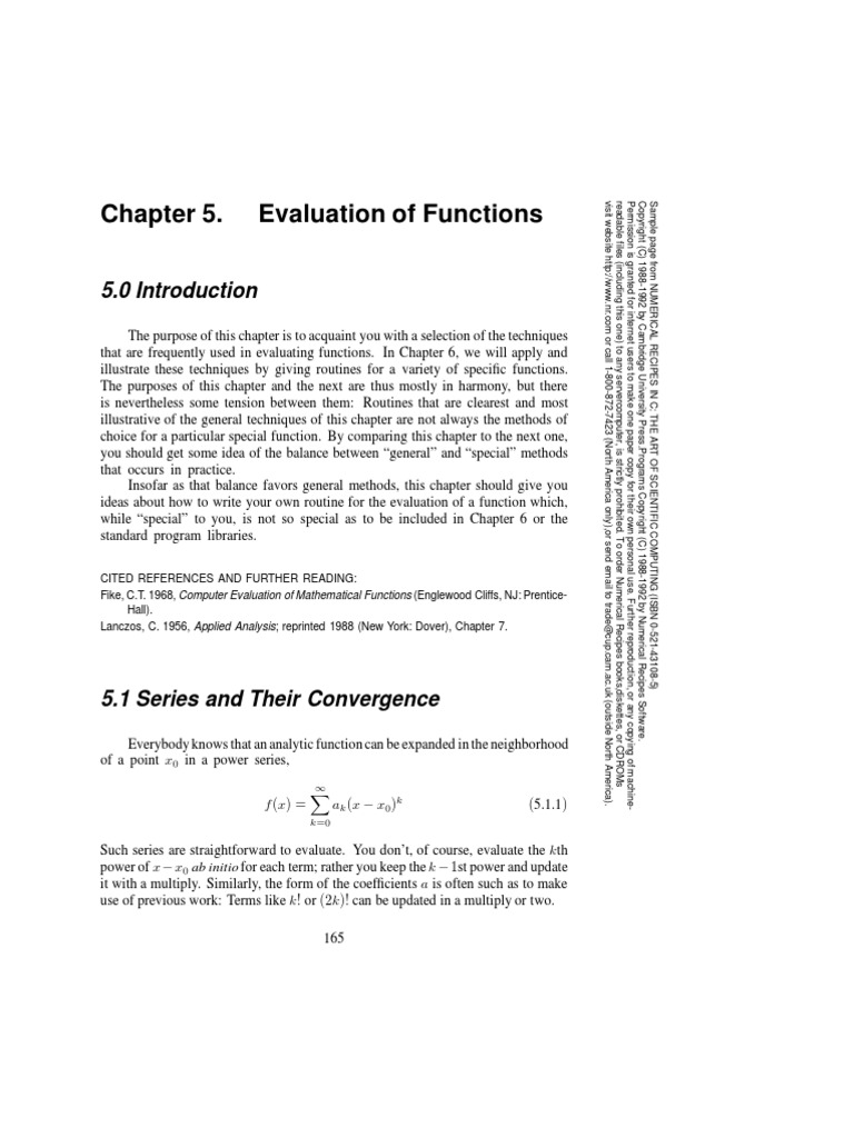 Evaluation of Functions: Ab Initio For Each Term Rather You Keep The K ...