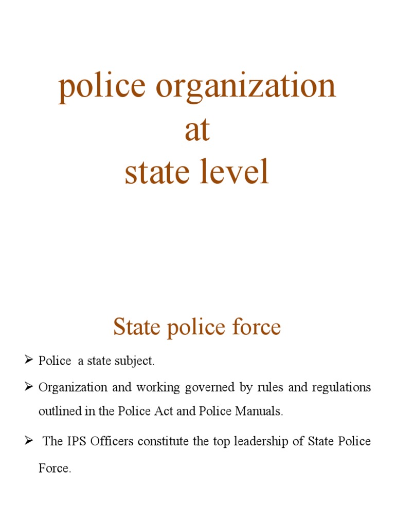 Police Organisation at State Level | PDF | Police | Crime & Violence