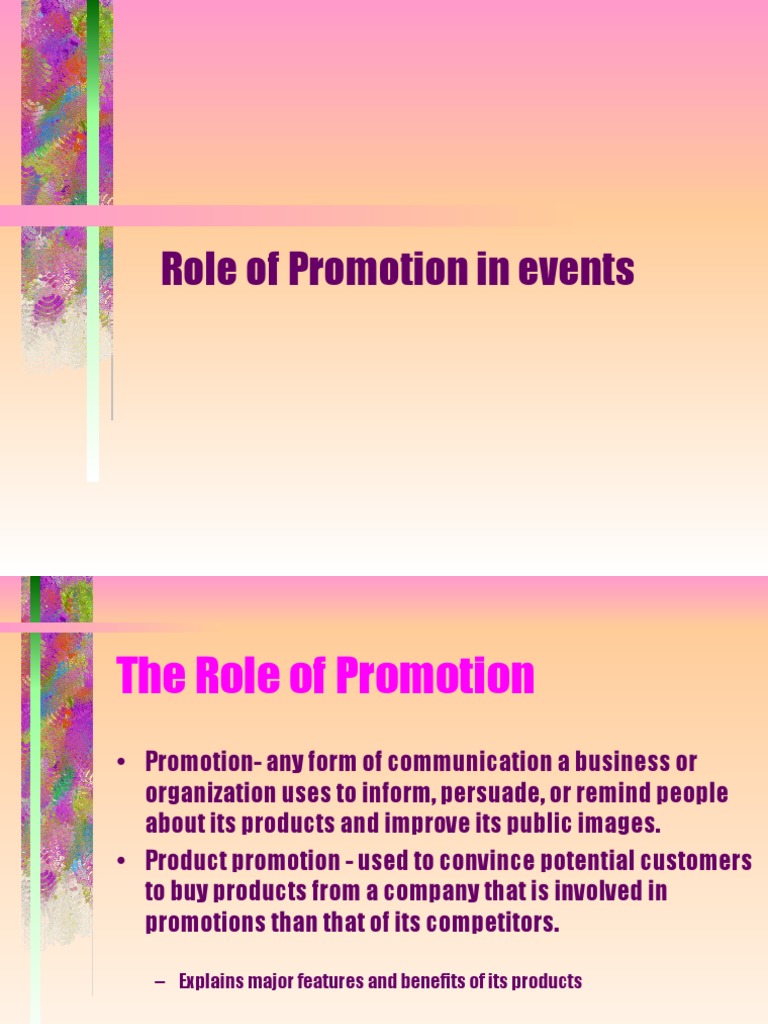 The Role of Promotion | PDF | Sales | Public Relations