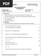 Edexcel Igcse Mathematics Year 10 Exam 1 | PDF