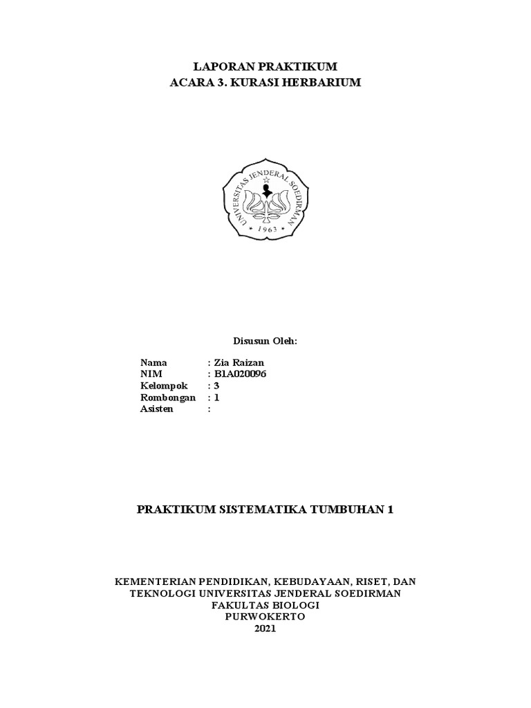 Worksheet Acara 3 - Kurasi Herbarium - Reguler | PDF | Sains & Matematika