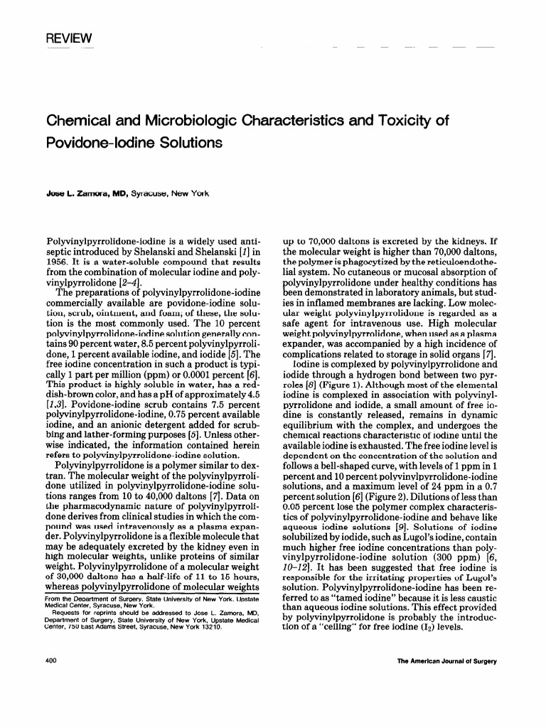 Povidone Iodine 1986 | PDF | Iodine | Chemistry