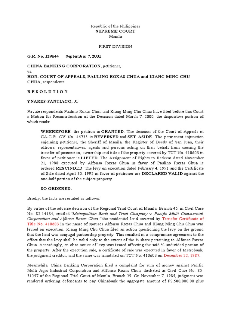 A Judgment Creditor Only Acquires at An Execution Sale The Identical ...
