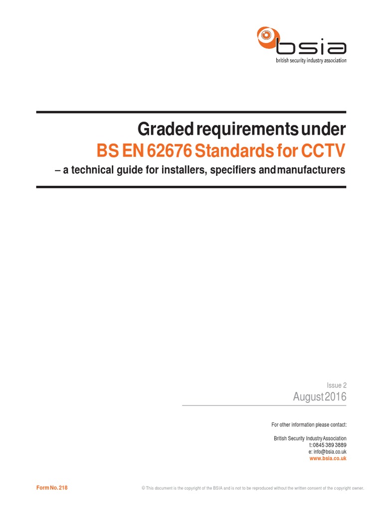 BS EN 62676 Standards For CCTV: Graded Requirements Under | Download ...