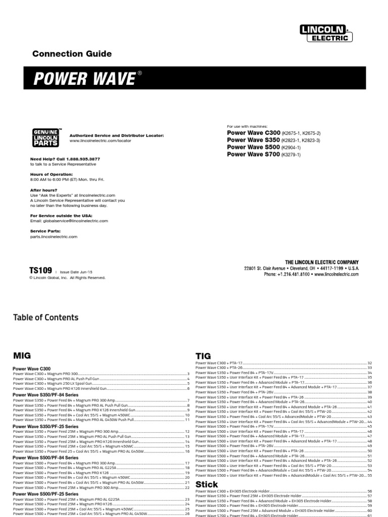 POWER WAVE Connection Guide | PDF | Joining | Chemical Process Engineering