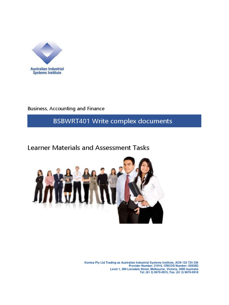 BSBWRT401 Write Complex Documents | PDF | English Language | Information