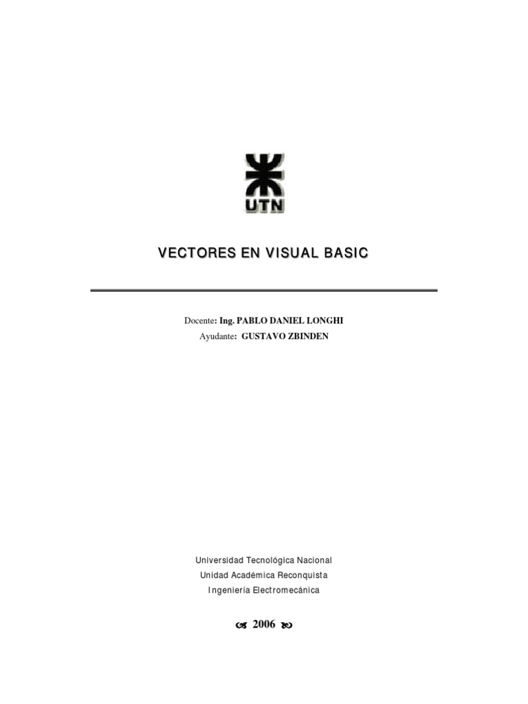 Matrices en Visual Basic - Suma y Promedio de Un Vector | PDF | Variable (informática) | Vector ...
