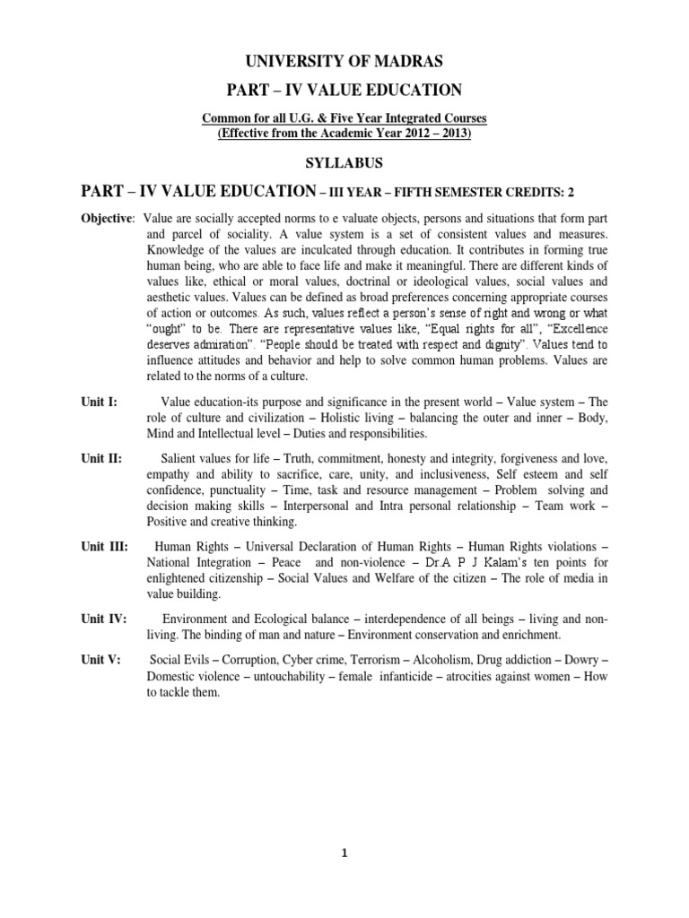 Value Education | PDF | Value (Ethics) | Swami Vivekananda