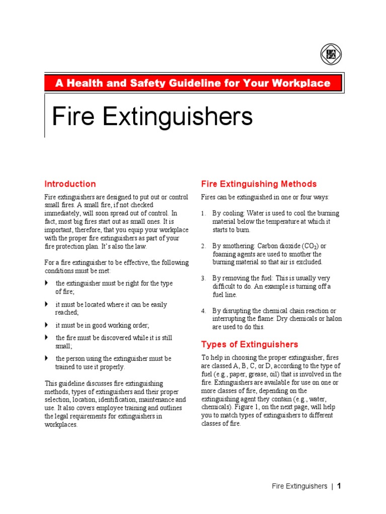 Fire Extinguishers: A Health and Safety Guideline For Your Workplace ...