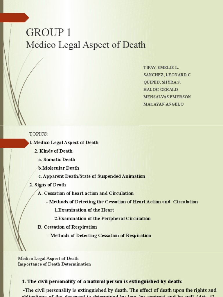 GROUP 1 Medico Legal Report | PDF | Death | Pulse