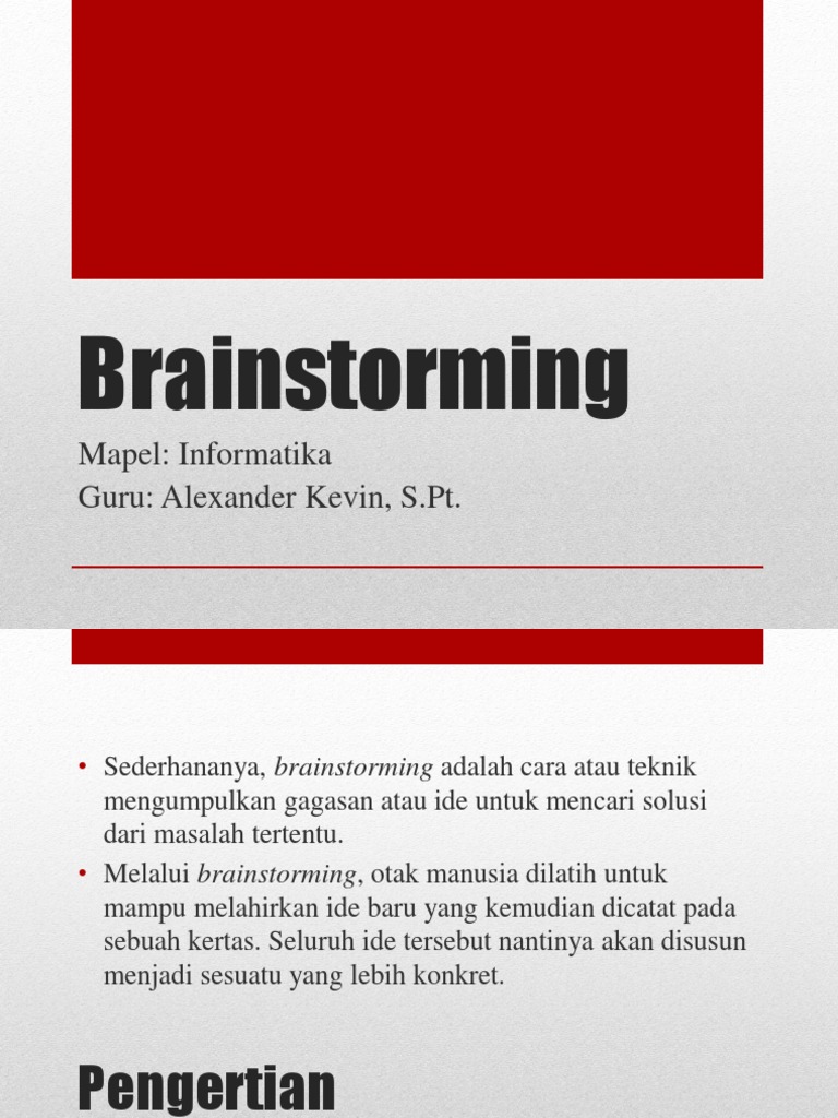 Teknik Brainstorming untuk Solusi Kreatif | PDF