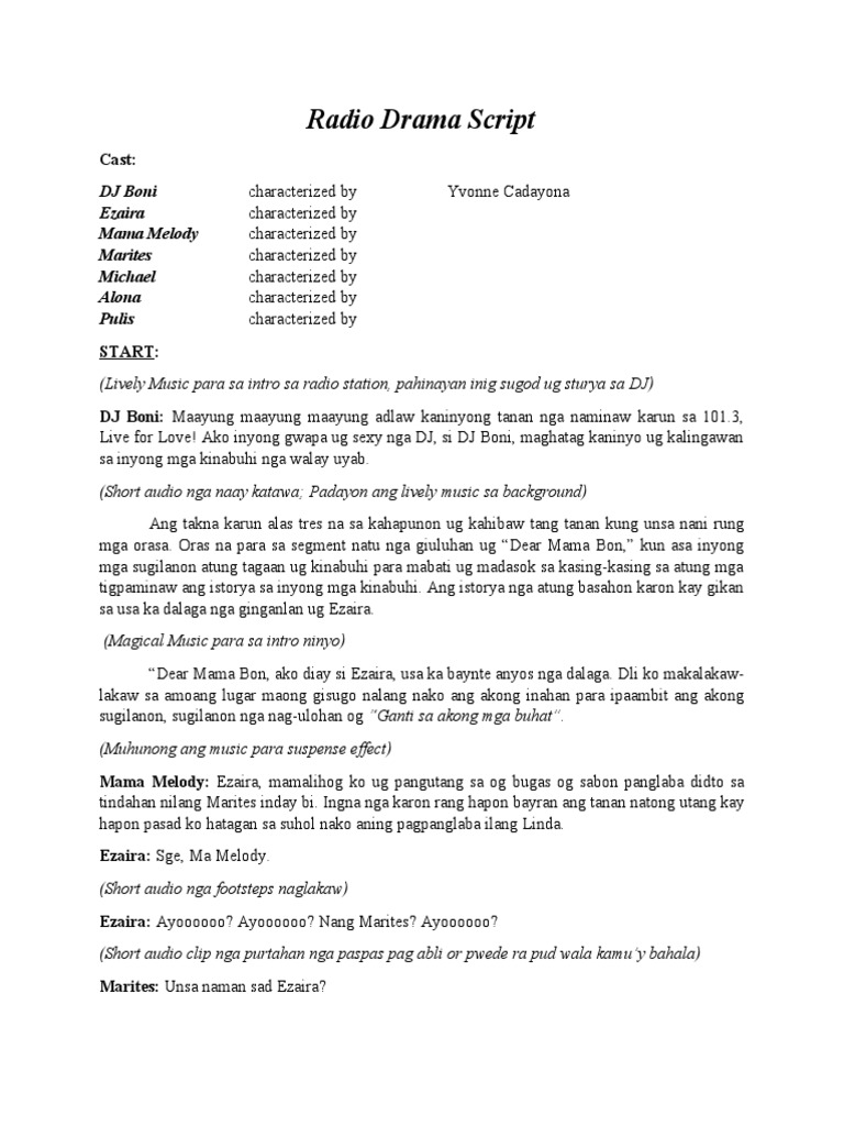 Radio Drama Script | PDF