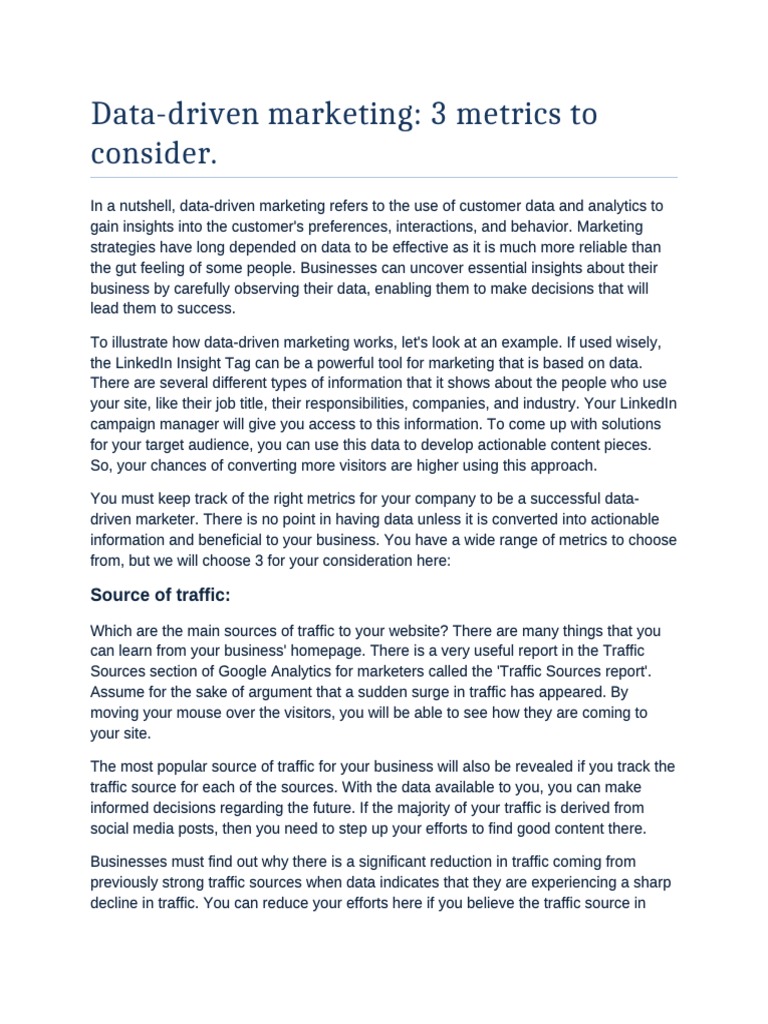 Alltake Data Driven Marketing | PDF | Communication | Marketing