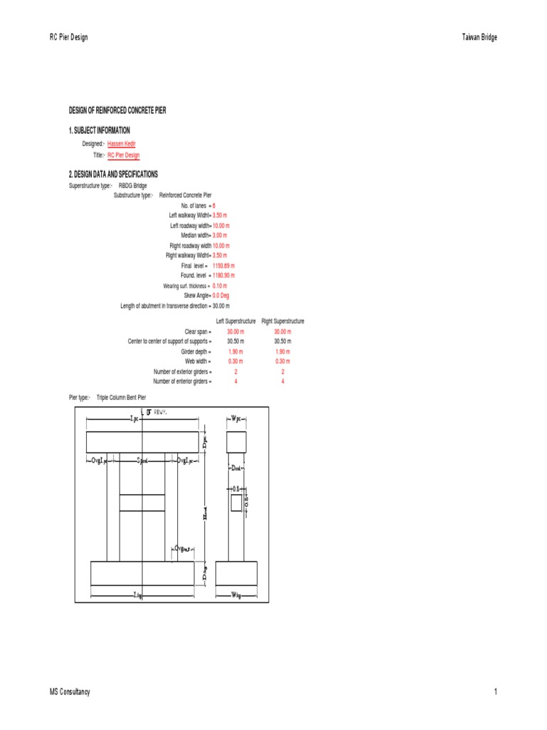 Appendix 5 RC Pier Design | PDF | Deep Foundation | Strength Of Materials