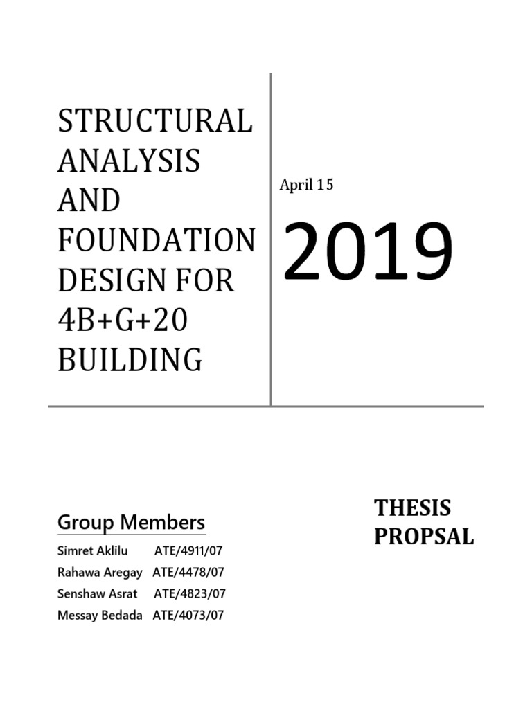 Structural Analysis And Foundation Design For 4b+g+20 Building | Pdf 