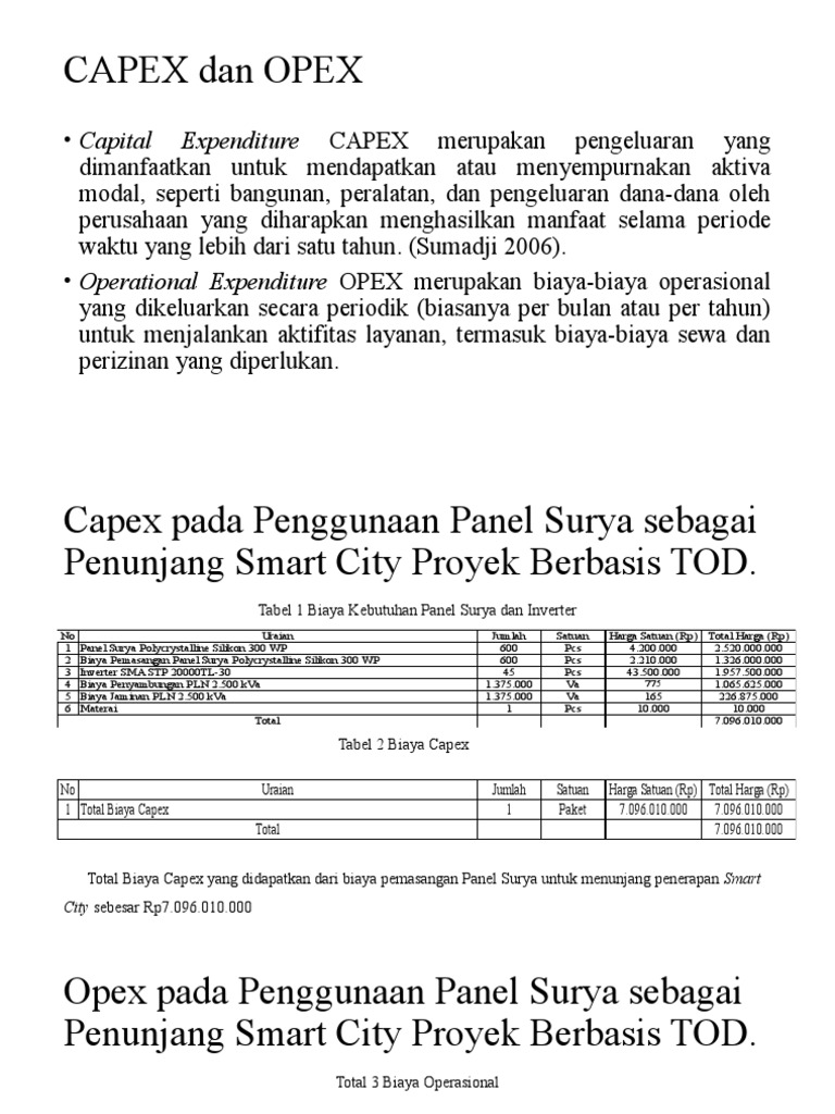 CAPEX Dan OPEX - Rev 1 | PDF