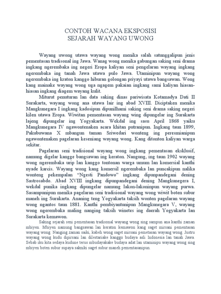 Contoh Wacana Eksposisi | PDF