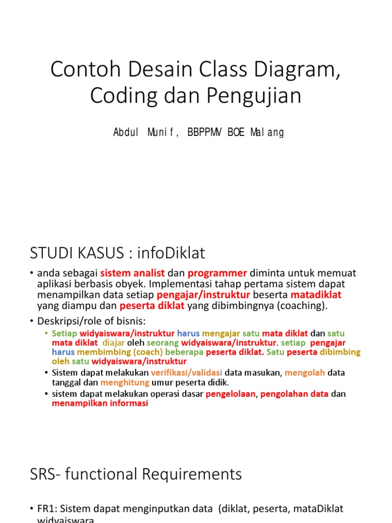 Contoh Desain Class Diagram | PDF