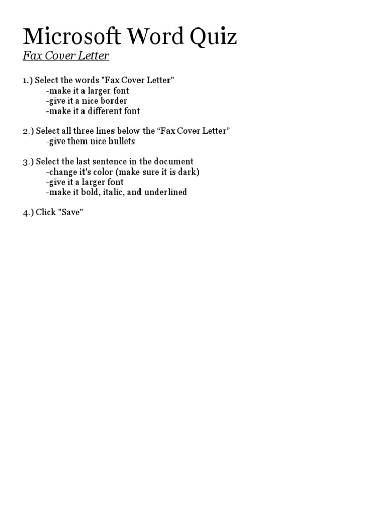 Microsoft Word Formatting Quiz | PDF