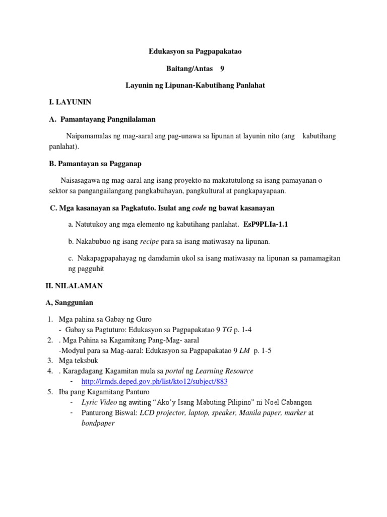 Esp Lesson Plan 1 PDF | PDF