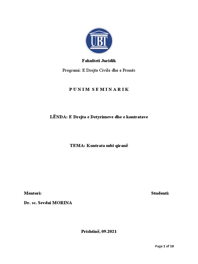 Punim-Kontrata Per Qirane | PDF