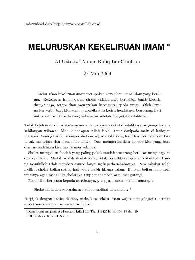 Kekeliruan Imam | PDF